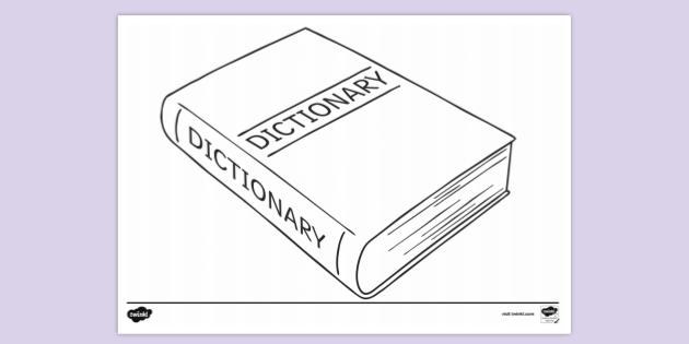 FREE! - Dictionary Book Colouring Sheet | Colouring Sheets