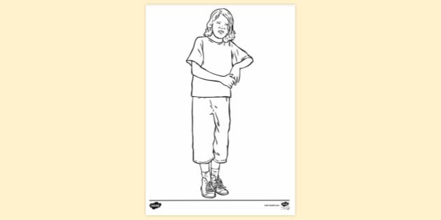 FREE! - Boy Leaning Colouring Sheet | Colouring Sheets