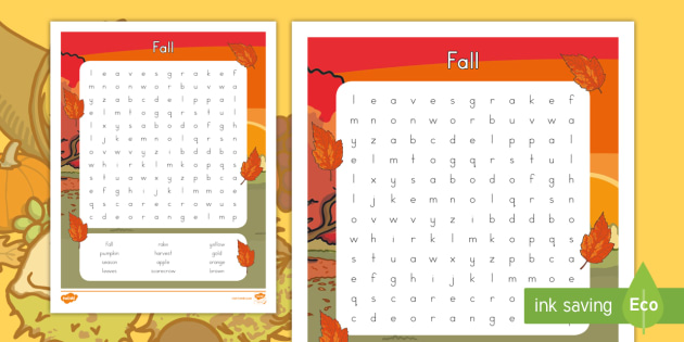Fall Word Search