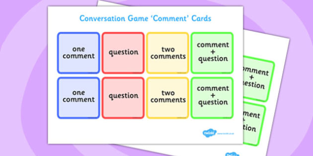 Conversation Game: Comment Cards (teacher made)