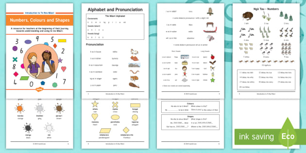 Introduction to Te Reo Māori: Numbers, Colours and Shapes Booklet