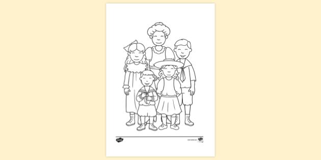 FREE! - Siblings Colouring Sheet | Colouring Sheets | Twinkl