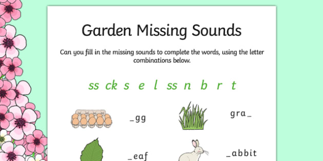 Spring Missing Sounds Worksheet (teacher made)