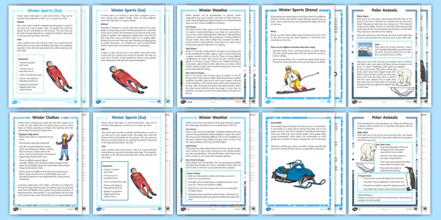 KS1 Winter Themed Differentiated Reading Comprehension Resource Pack