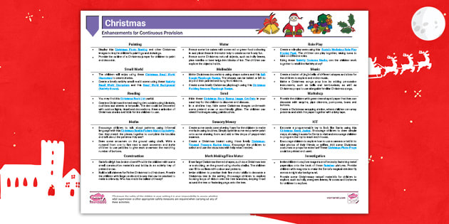 EYFS Christmas Continuous Provision Ideas (Ages 2-4) (New EYFS 2021)
