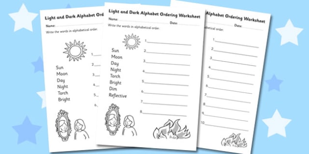 Light and Dark Worksheets | twinkl.com.au