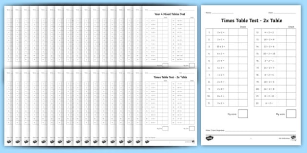 Mixed Multiplication and Division Test Up to 10x Tables Test
