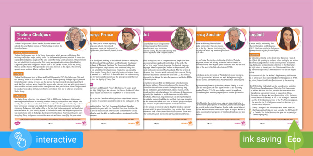 Remarkable Indigenous People of Turtle Island (Canada) Reading ...