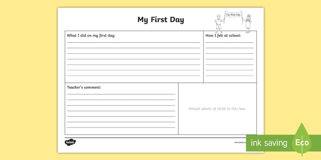 My First Day Worksheet / Worksheet