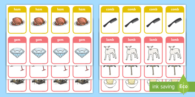 /m/ Final Sound Snap Card Game (teacher made)
