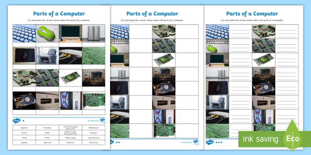 Parts Of A Computer Differentiated Worksheets Actdip012 Computer Parts