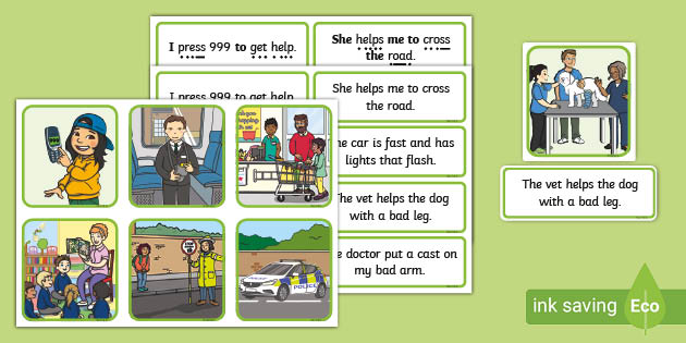 People Who Help Us Simple Sentence Matching Activity