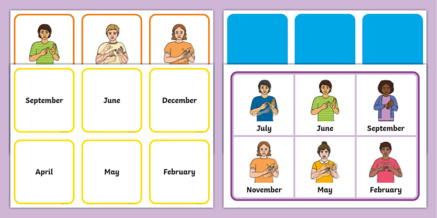 Bsl Months Of The Year Bingo Game Teacher Made