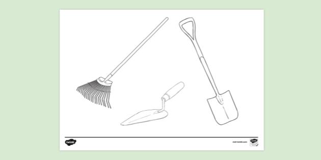 FREE! - Garden Tools Colouring | Colouring Sheets