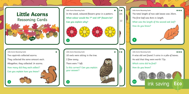 Little Acorns Year 1 Reasoning Skills - Challenge Cards