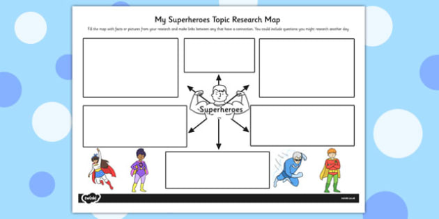 Superheroes Topic Research Map (teacher made)