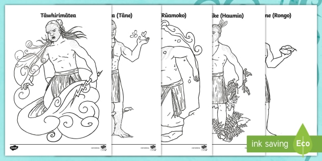 Māori Gods Colouring Pages