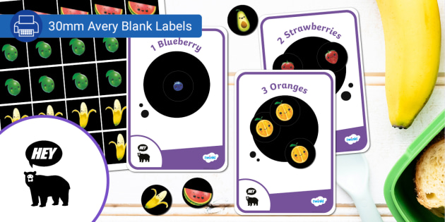 Hey Bear Sensory - Counting 1 to 10 with Fruit - Sticker Activity