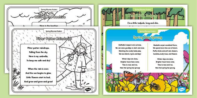 Spring Rhymes Posters | Printables and Worksheets | Poetry