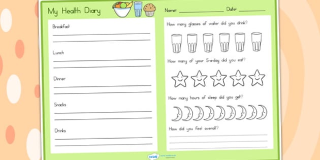 Healthy Living Diary (teacher made)