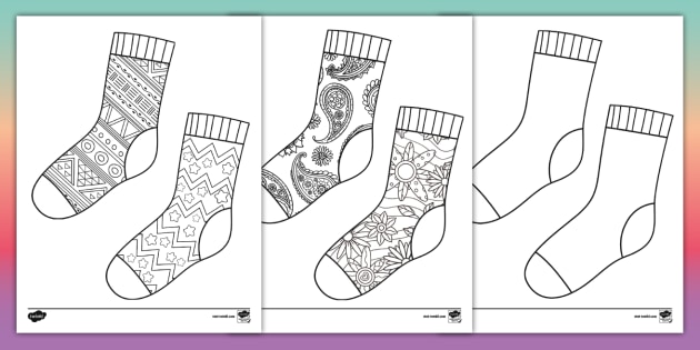 sock coloring sheet