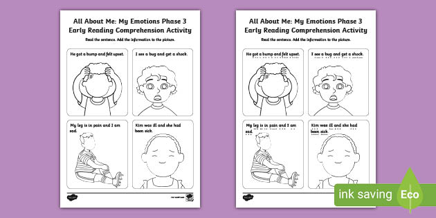 All About Me: My Emotions Phase 3 EYFS Reading Comprehension