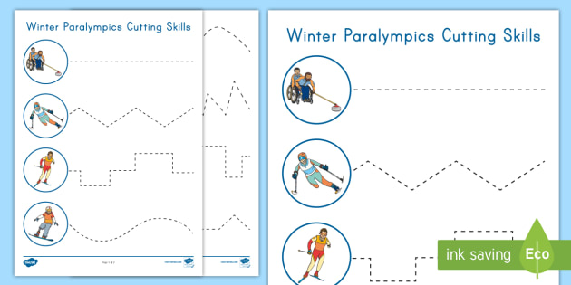 Winter Paralympics Cutting Skills (teacher made)