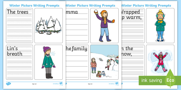 Winter Simple Sentence Writing Prompt Pictures Activity