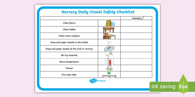 Nursery Visual Daily Safety Checklist (teacher made)
