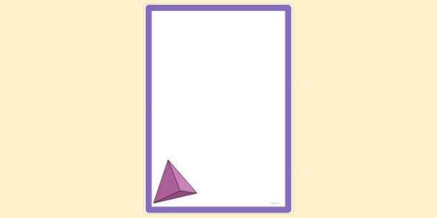 FREE! - Triangle Based Pyramid Page Border | Page Borders | Twinkl