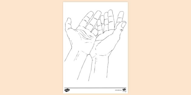 praying hands coloring page printable free