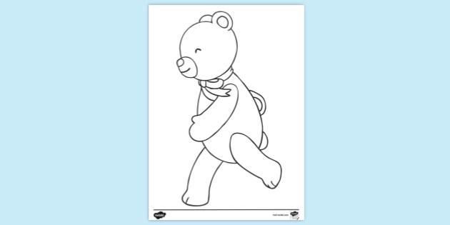 FREE! - Teddy Bear Running Colouring | Colouring Sheets
