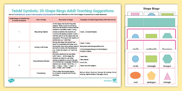 Twinkl Symbols: 2D Shape Bingo (teacher made)