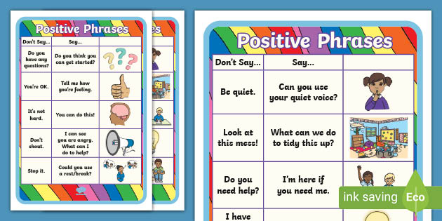 Positive Phrases Display Poster teacher Made 