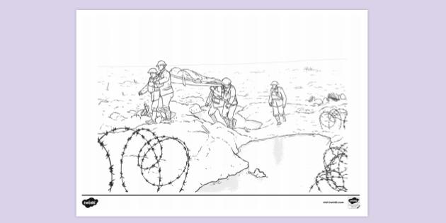 FREE! - Battlefield Colouring Sheet (teacher made)