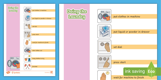 Twinkl Symbols: Doing the Laundry Within Task Schedule
