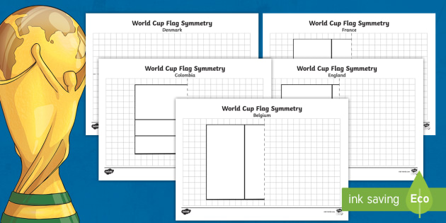 KS1 Football World Cup Symmetry Worksheets (teacher made)