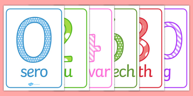 Numbers 0-10 Posters Welsh