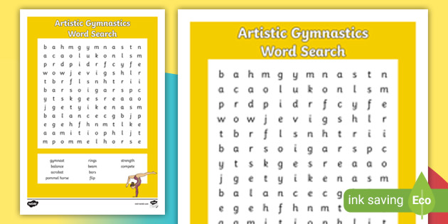 Artistic Gymnastics Word Search