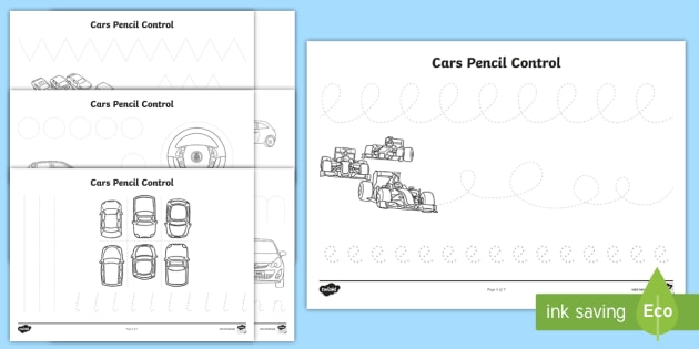 Car Pencil Contol Worksheets (teacher made)