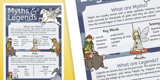 Myths and Legends Information Display Poster - myhts, legends