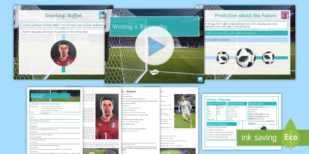 Writing a Short Biography: Football Lesson Pack