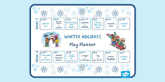 FREE! - Winter Holidays Play Planner Activities for Children