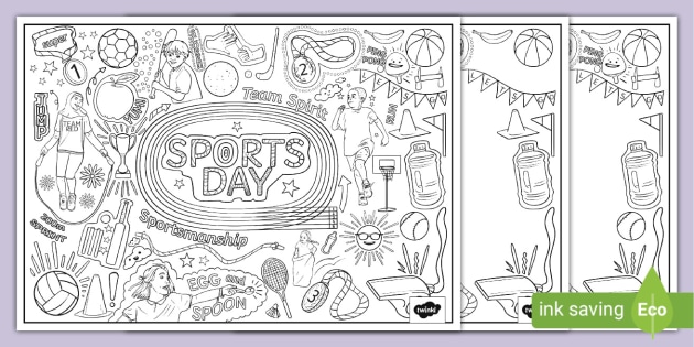 Sports Day Doodle Pages - Fun Colouring Activity for Kids