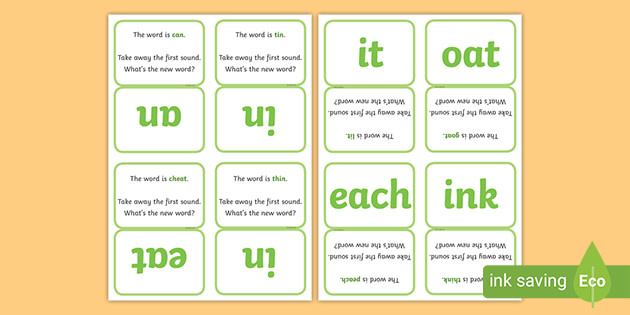 Initial Phoneme Deletion Script Cards Set 1 (teacher made)