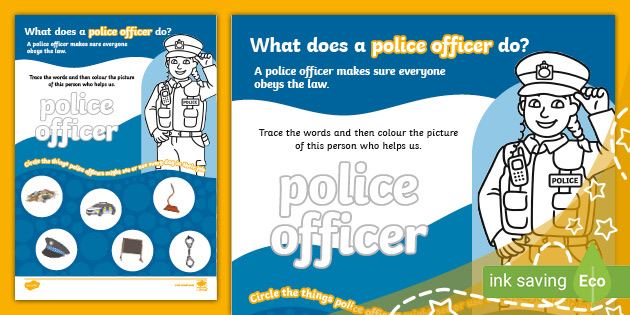What Does a Police Officer Do? Activity Sheet (teacher made)