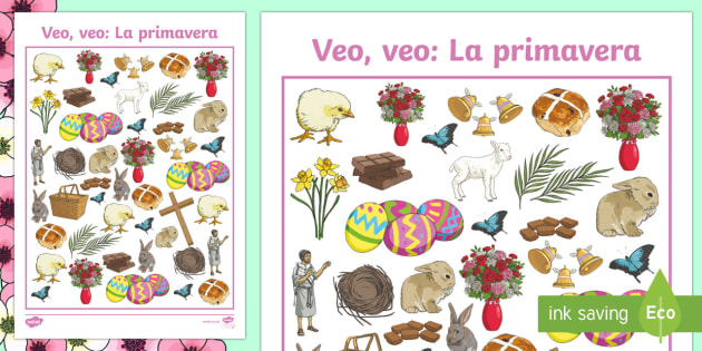 Spring Themed I Spy With My Little Eye Activity Spanish