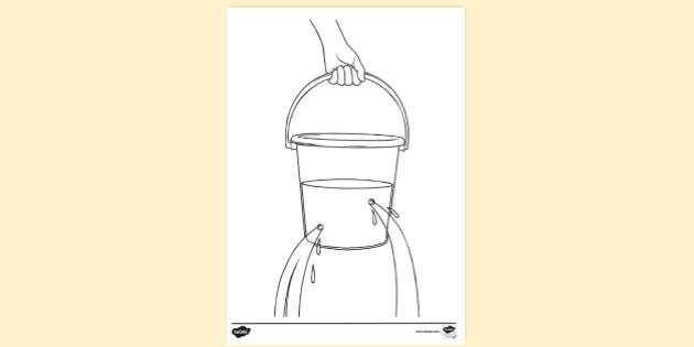 FREE! - Pressure in fluids water bucket | Colouring Sheets