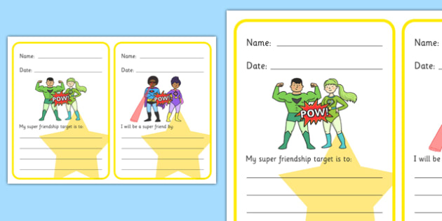 My Friendship Targets And 'I Will Be A Good Friend' Superhero Themed ...