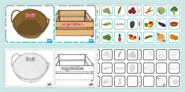 Fruits and Vegetables Sorting Mats Activity (teacher made)